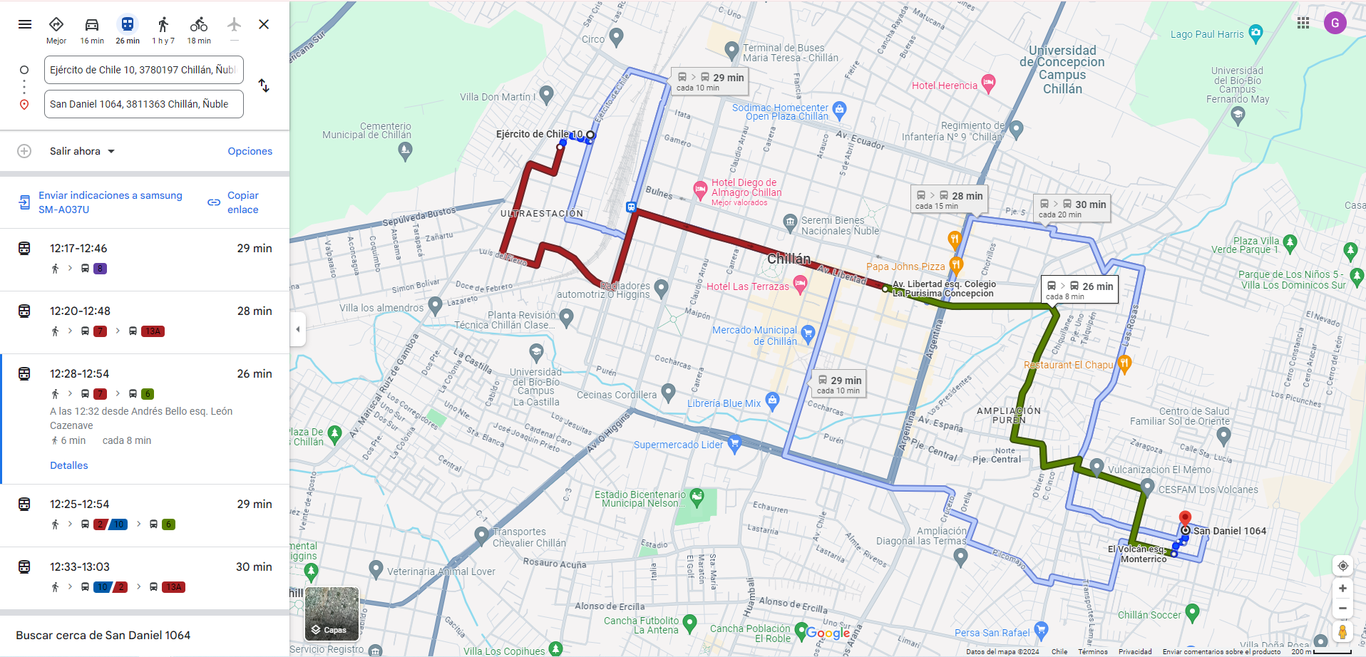 Chillán en Movimiento: Transporte público en tiempo real en Google Maps ...